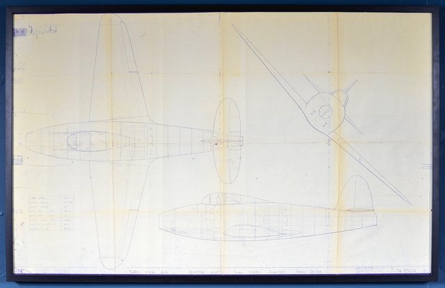 Dibujo de ingeniería original de Gloster E28 / 39 Gloster Whittle, 1939 ...