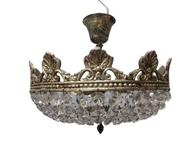 Vintage Silver Ceiling Lamp for sale at Pamono