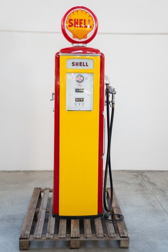 Pompa di benzina Shell, America, anni '50 in vendita su Pamono