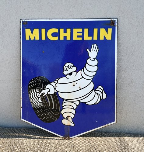 Double-Sided Michelin Tires Porcelain Advertising Sign, France, 1970s ...
