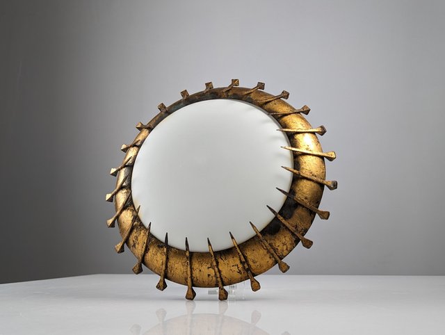 Sol Lamp with Gold and Opaline, 1940s for sale at Pamono