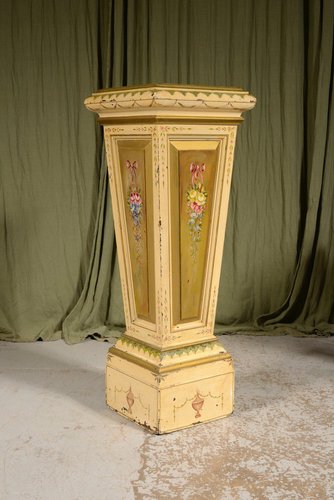 Victorian Neoclassical Painted Oak Plinth, 1900s for sale at Pamono