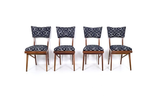 Black and White Square Patterned Chairs by Ico & Luisa Parisi, 1950s ...