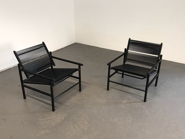 Set of Fly Line Armchairs by Giandomenico Belotti for CMP Padova, 1980s ...