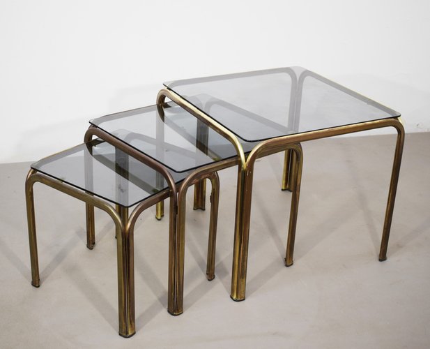 Nesting Tables, Italy, 1970s, Set of 3 for sale at Pamono