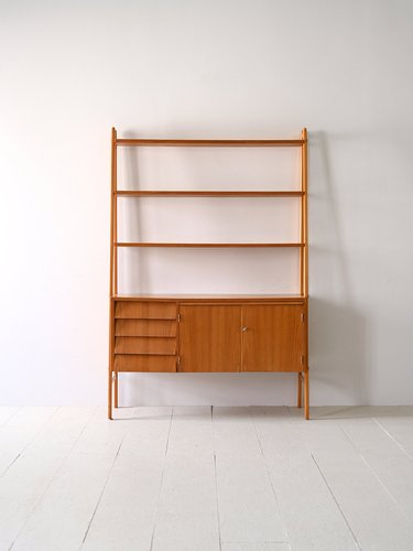 Vintage Scandinavian Library with Drawers, 1960s for sale at Pamono