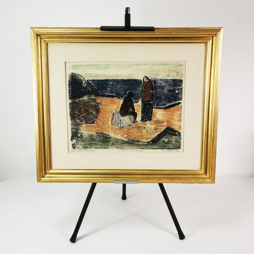 Per Dahl, Composition, 1953, Lithograph, Framed for sale at Pamono