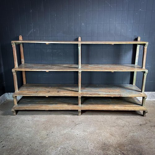 Large Rural Wooden Shelf Cabinet for sale at Pamono