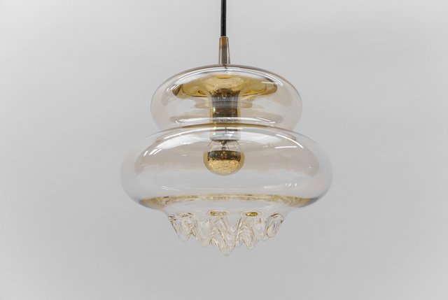 Glass Drop Ceiling Lamp from Peill & Putzler, 1970s for sale at Pamono