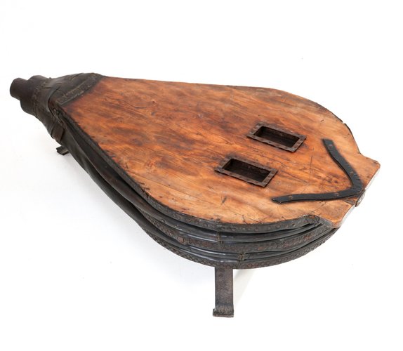 Large French Provincial Fruitwood Blacksmith Forge Bellows Coffee Table ...