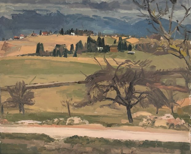 Paul Mathey, Geneva Countryside, 1925, Oil on Canvas, Framed for sale ...