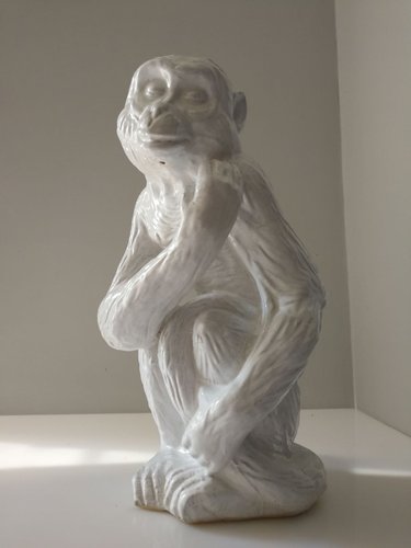 Monkey Sculpture in Glazed Terracotta, Italy, 1960s for sale at Pamono