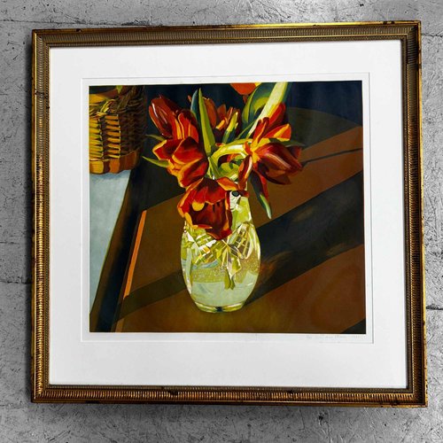 Sally Mara Sturman, Tulips, 1981, Original Lithograph, Framed for sale at Pamono