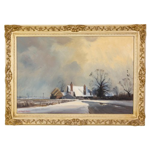 Marcus Ford, Snowy Landscape, Oil Painting, 20th Century, Framed for sale at Pamono