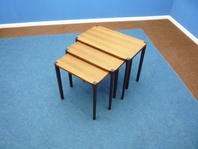 Anthroposophical Teak Nesting Tables by Rex Raab for Wilhelm Renz ...