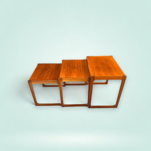 Vintage German Nesting Tables in Wood from Opal Möbel, 1960s, Set of 3 ...