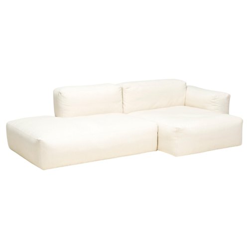 Mags Soft Low Modulares Ecksofa aus cremefarbenem Stoff von Hay bei ...