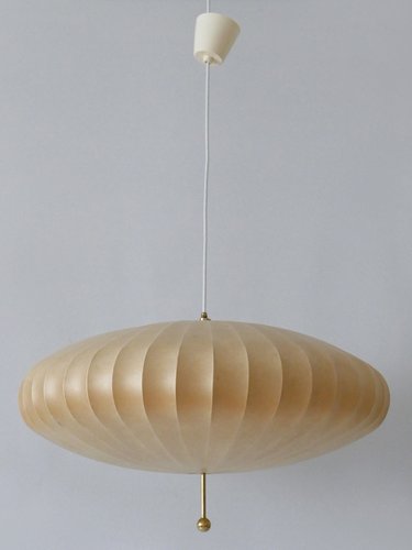 Large Mid-Century Modern Cocoon Pendant Lamp attributed to Goldkant ...