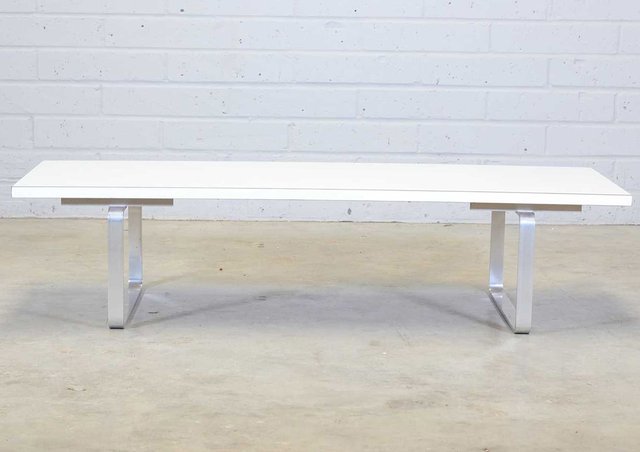 Modernist White Formica Top & Steel Coffee Table by William Plunkett ...