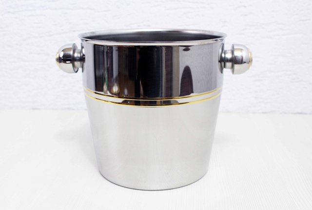Ice Bucket in Stainless Steel and Leather from Mepra, 1980s for sale at ...