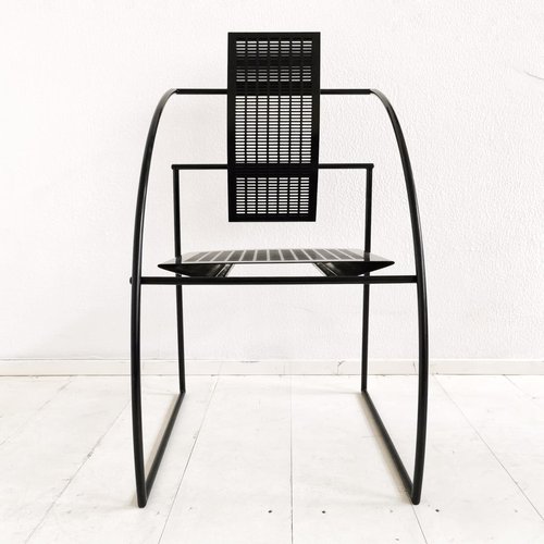 Metal Chairs with Armrests Mod. Quinta by Mario Botta for Aka 1985, Set ...