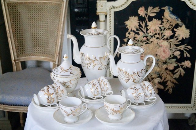 Antique Paris Porcelain Coffee Service, France, 1865, Set of 11 for ...