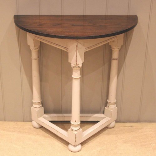 Oak Demi Lune Side Table, 1920s for sale at Pamono