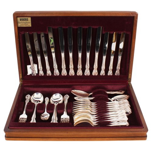 Silver-Plated Cutlery Box Set, 1980s for sale at Pamono