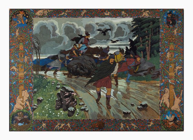 Kazimir De Rónay, Art Nouveau Hunting Scene, 1923, Oil Painting for ...