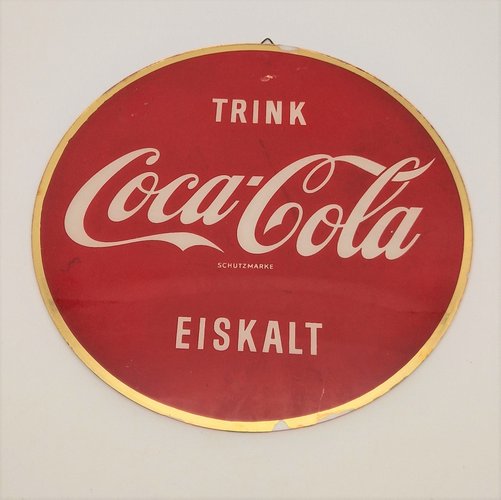 Advertising Sign Trink Coca Cola - Eiskalt, 1959 for sale at Pamono
