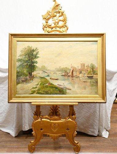 Harold Gregson, Henley on Thames Riverscape, 1870, Oil Painting, Framed ...