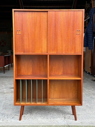 Mid Century Danish Teak Bookcase With Cabinet And Magazine Holder 1960s For Sale At Pamono