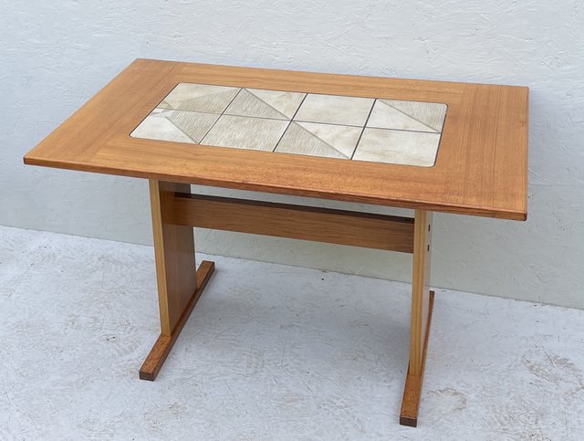 Small Mid-Century Teak and Tile Dining Table from Gangso Mobler for ...