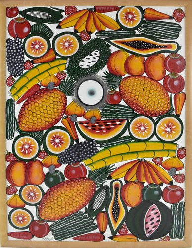 Tinga Tinga Artist, Fruit & Vegetables, Oil on Board for sale at Pamono
