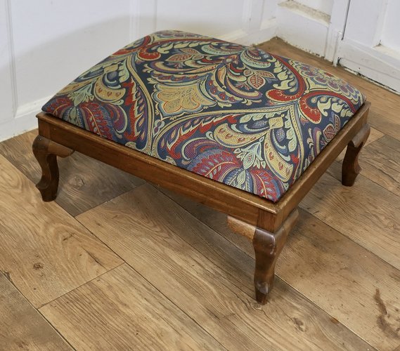 Victorian Art Nouveau Upholstered Footstool , 1890s for sale at Pamono