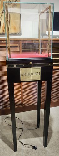 Mahogany Showcase with Integrated LED Lights for sale at Pamono