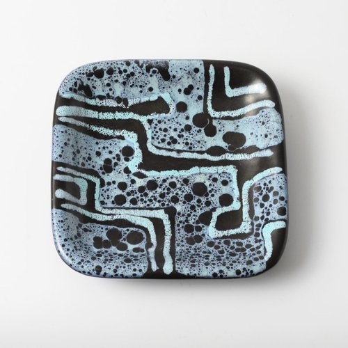 German Fat Lava Plate from VEB Strehla, 1960s for sale at Pamono