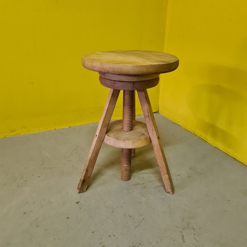 French White Oak Studio Stool, 1990s for sale at Pamono
