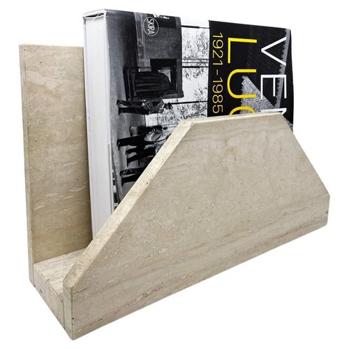 Mid-Century Travertine Magazine Rack, 1970s for sale at Pamono