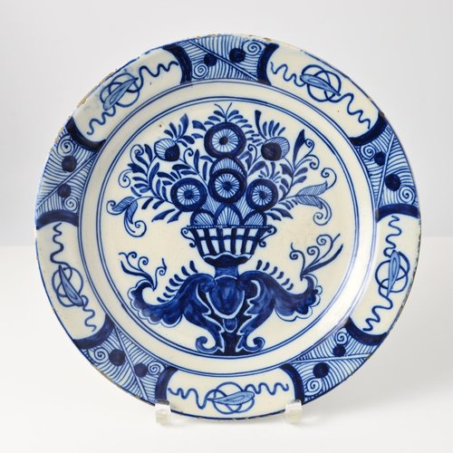 Antique Dutch Delftware Plate, 1700s for sale at Pamono