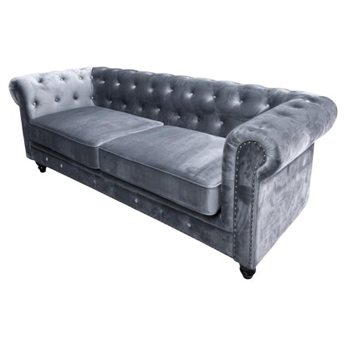 Chester Premium Three-Seater Sofa in Gray Velvet by Europa Antiques for ...