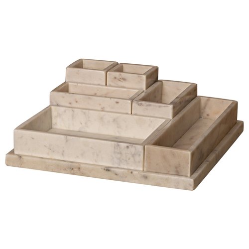 Le Carré White Marble Organizer by Simone & Marcel for sale at Pamono