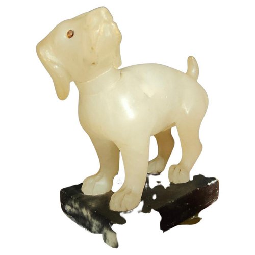 Small Alabaster Dog, 19th Century for sale at Pamono