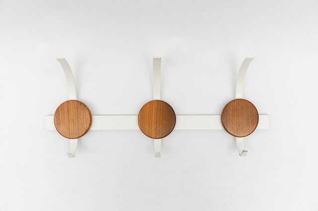 Minimalistic Scandinavian Wall Coat Rack, 1960s for sale at Pamono