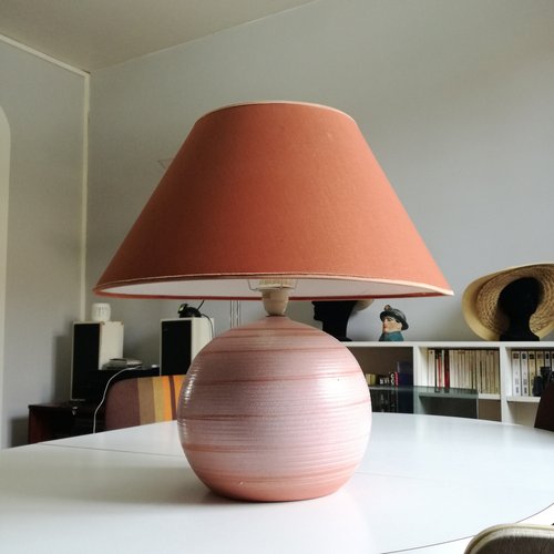 Lámpara de mesa hongo de cerámica, años 70 en venta en Pamono