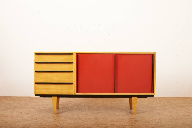Sideboard in Maple and Veneer with Metal Handles by Alfred Altherr for ...