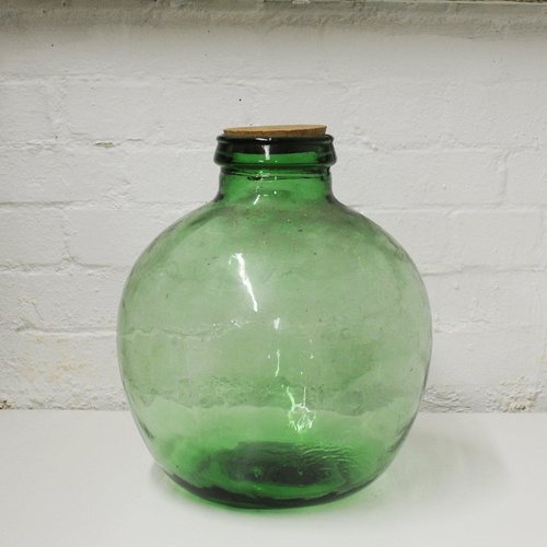 Green Glass Bottle from Viresa, 1970s for sale at Pamono