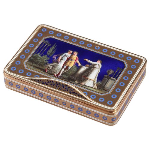 Enamelled Gold Swiss Box. Late 18th Century for sale at Pamono
