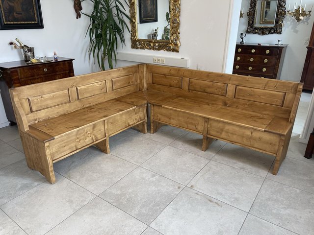 Vintage Rustic Corner Bench for sale at Pamono