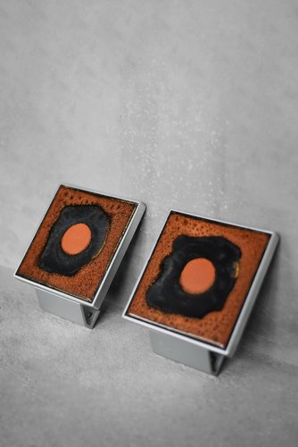 Belgian Brutalist Metal and Ceramic Pull Door Handles by Juliette ...